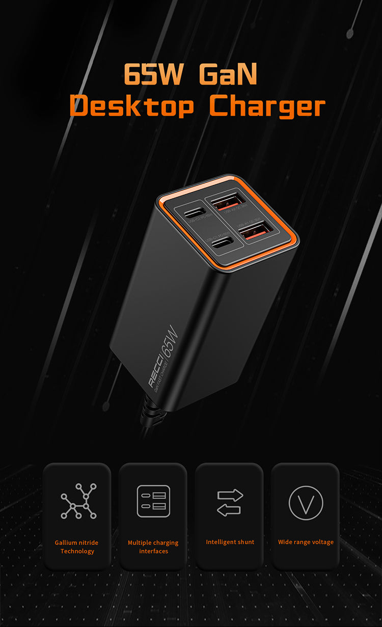 Recci RC37 65W GaN Desktop Charger - Kenzcart