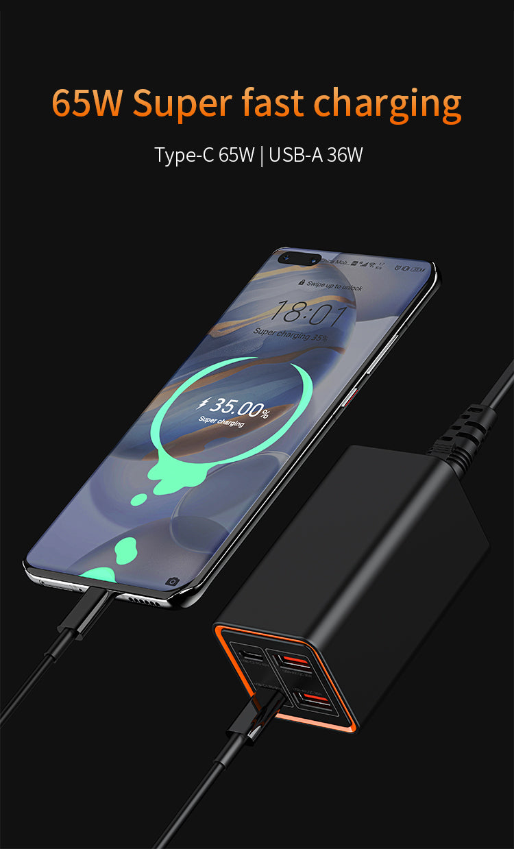 Recci RC37 65W GaN Desktop Charger - Kenzcart