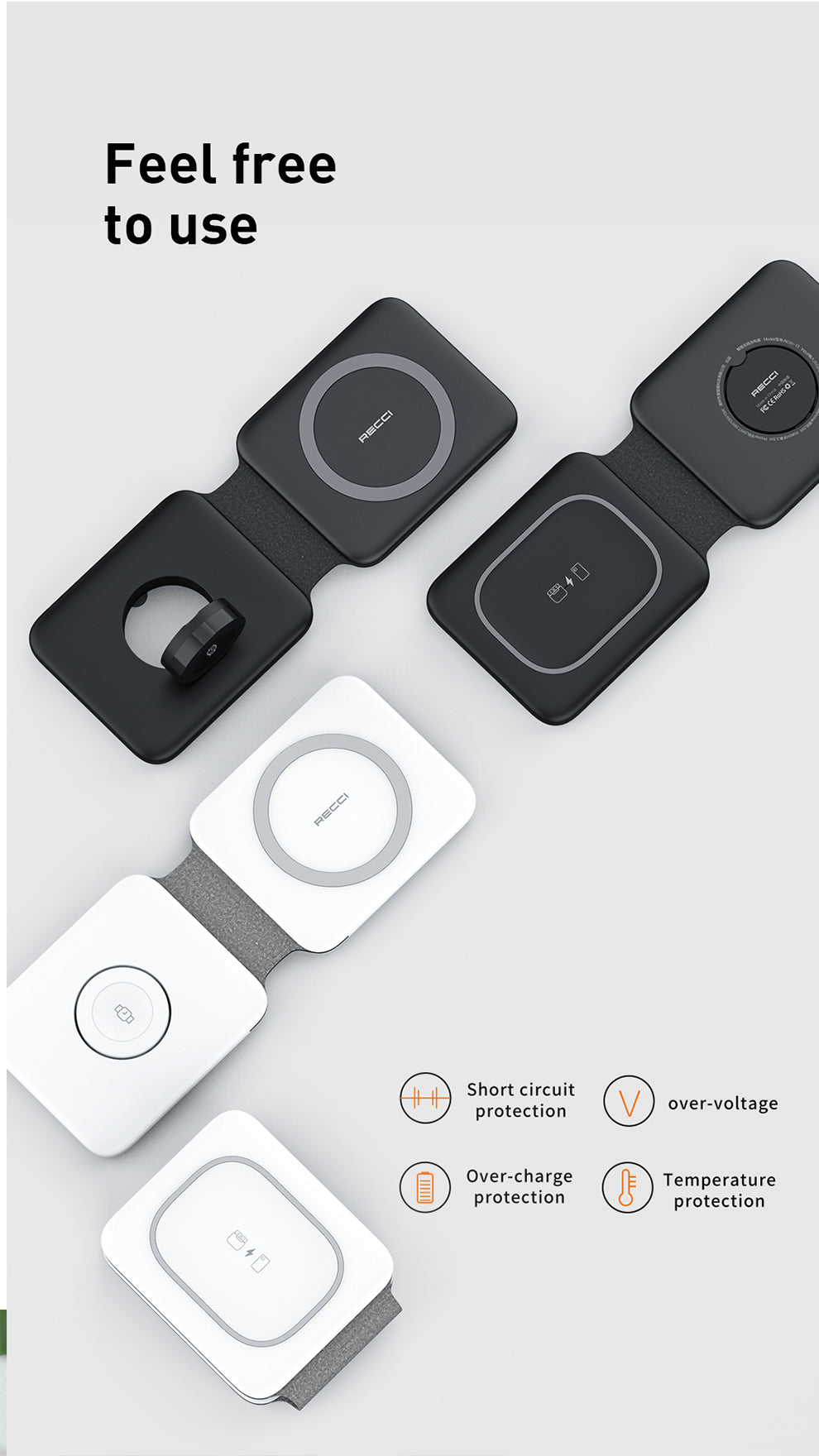 Recci RCW-35 Wireless 3 in 1 Charger– reccimaxco