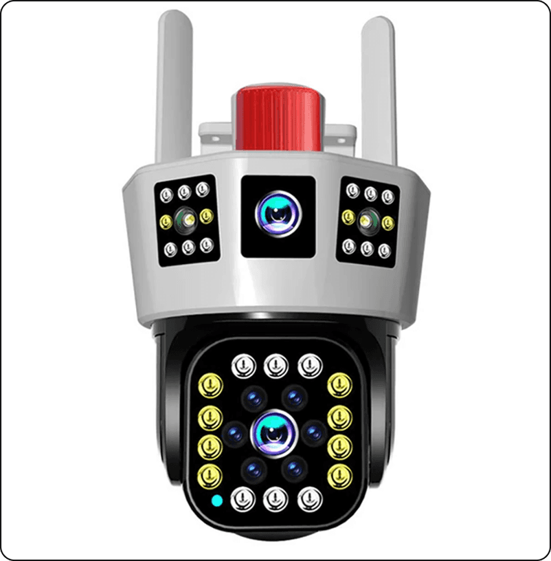 360° Smart Solar Surveillance Camera with Three-screen Monitoring ...