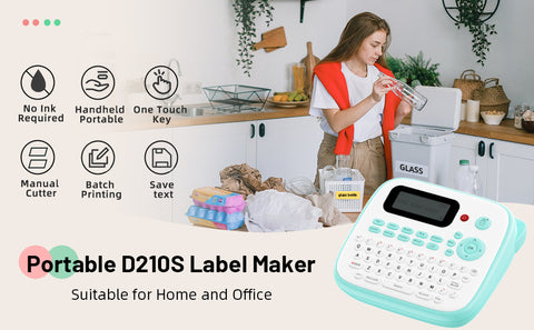 Vixic D210S Label Maker Machine with 4 Tape Green