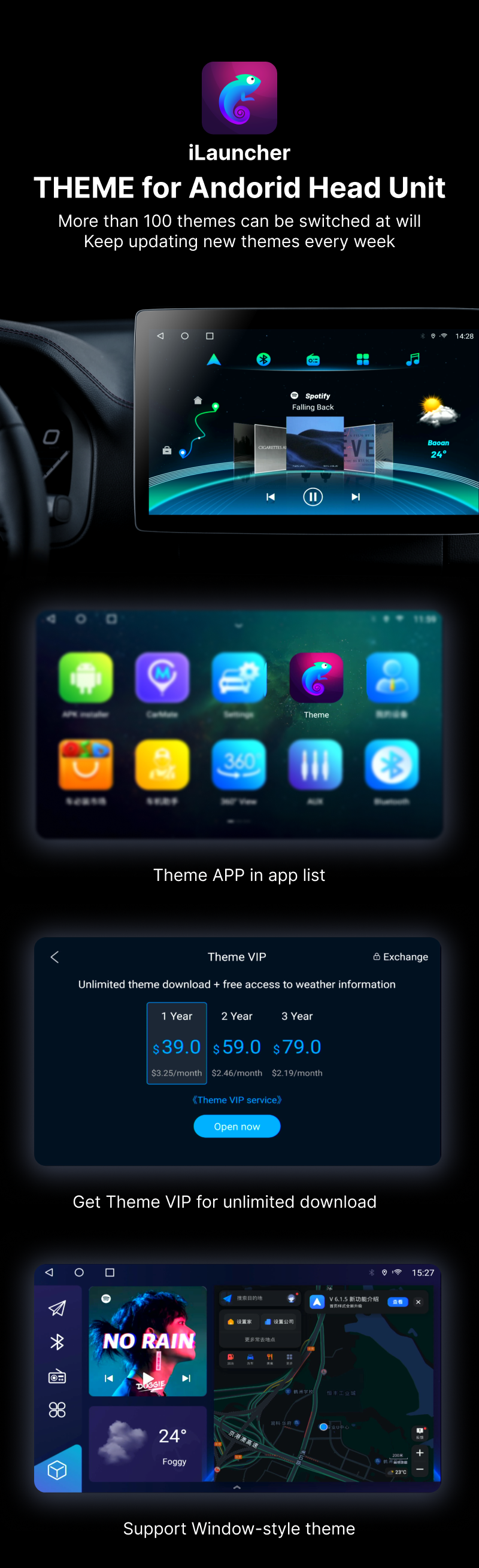 iLauncher Theme for android Head unit – DoFun Shop