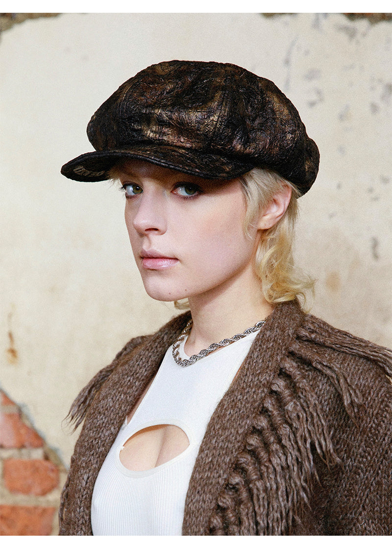 GENZERO bronze embossed newsboy beret – Genzero