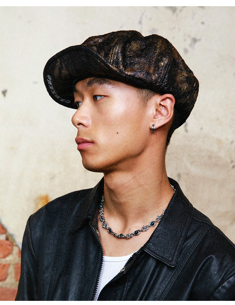 GENZERO bronze embossed newsboy beret – Genzero