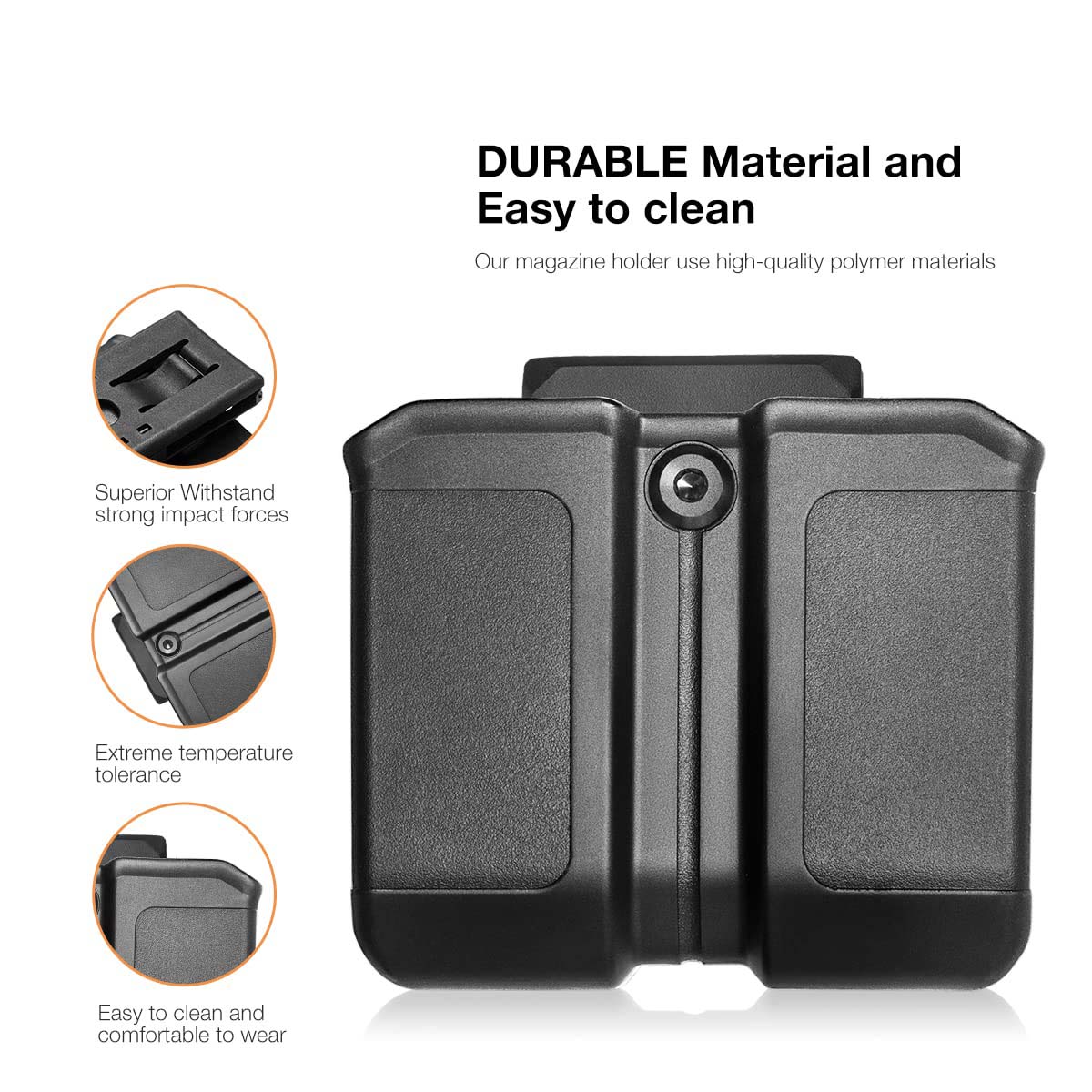 Universal Double Magazine Pouch | 9mm/.40 Dual Stack Mag Holder | Belt ...