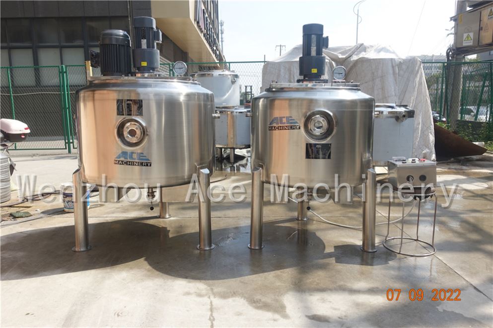 Hot Selling Automatic 304 100L 500L 1000L Jacketed Stainless Steel Mixing Tank : Wenzhou Ace ...