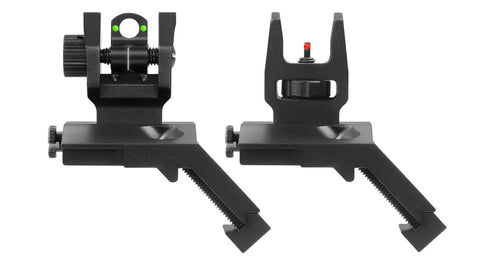 Picatinny Rails 45 Degree Offset Folding Iron Sight Set For Picatinny ...