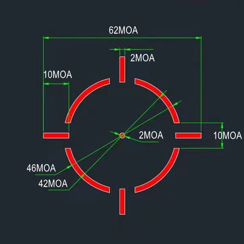 HHC-3C Multi-Reticle Red Circle Dot Sight 2 MOA Dot 62 MOA Circle – GOWUTAR
