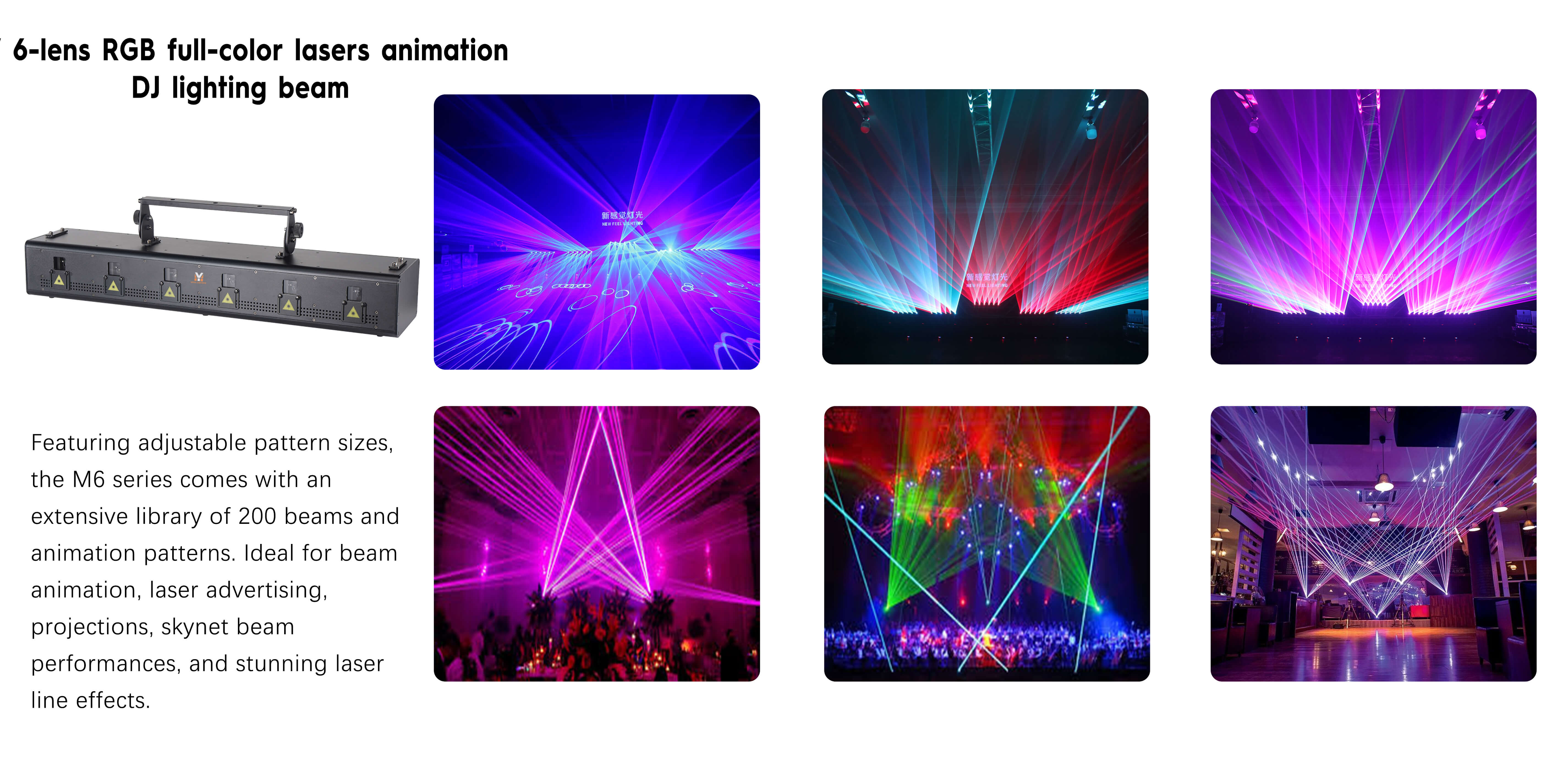 12W 6-lens RGB full-color lasers animation DJ light beam stage light
