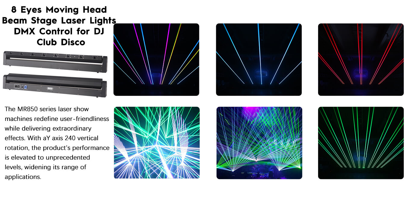 8 Eyes Moving Head Beam Stage Laser Lights DMX Control DJ Club Disco
