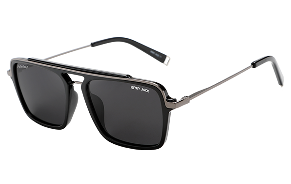 GREY JACK TR90 Metal Frame Square Shape Double Bridge Polarized Sungla ...