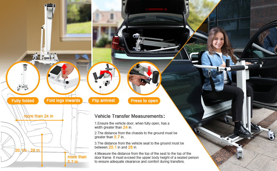 Electric Lift Transfer Patient to Car, Transport Device for Elderly Ho ...