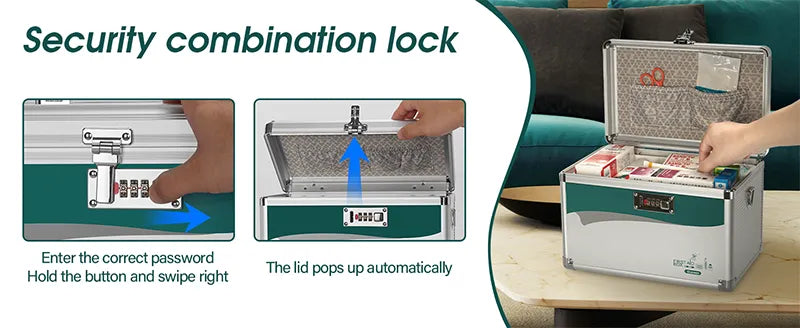 Glosen Medicine Lock Box, Lock Box for Medication