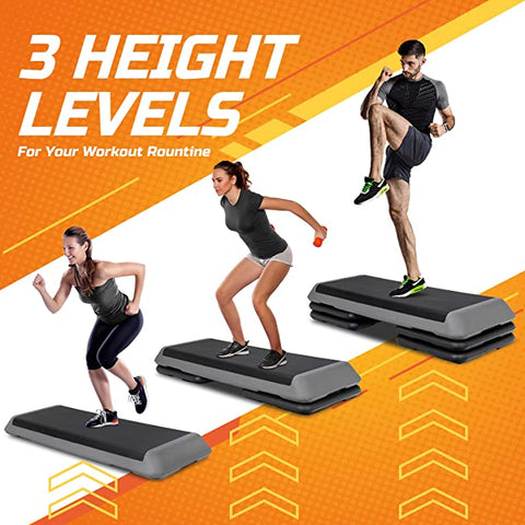 ZENY™ Exercise Aerobic Step Platform Adjustable Fitness Stepper with 4 ...