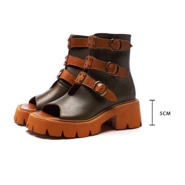 2021 Designer Summer Shoes Genuine Leather Platform Sandals Side Zip R ...